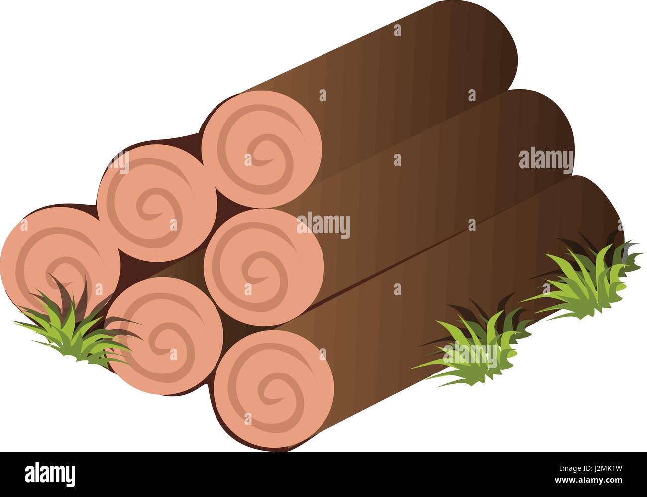 Isometric Cartoon Tree Logs of Timber - Element for Tileset Map, or ...