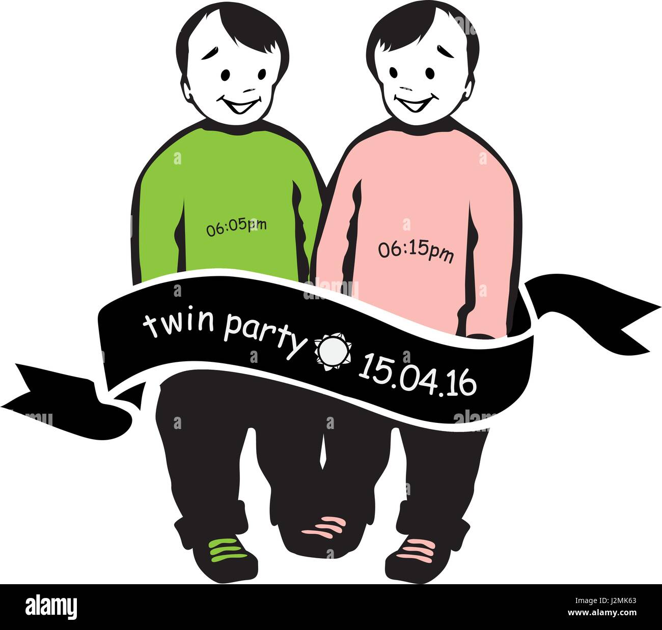 Brothers twins Stock Vector Images - Alamy