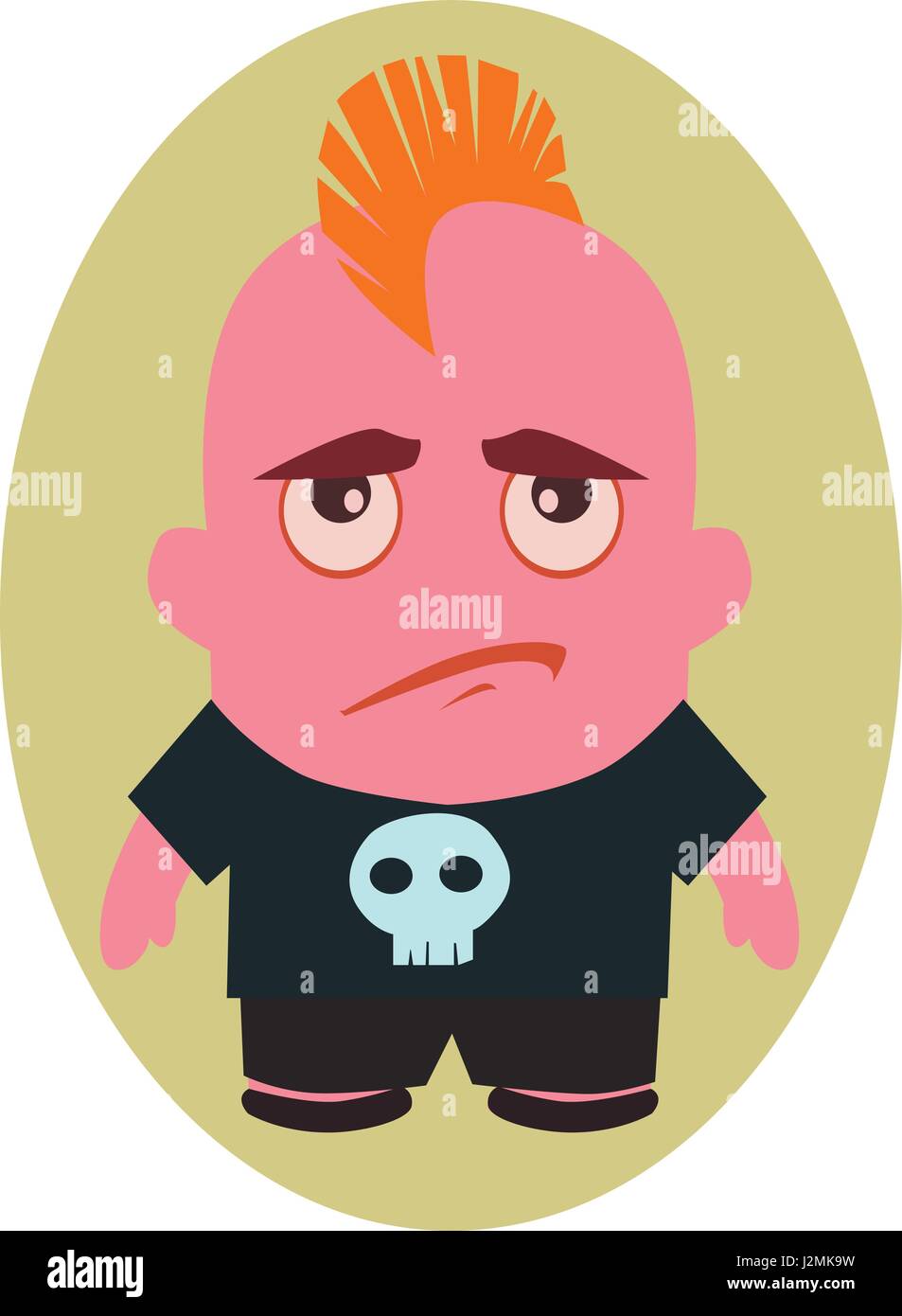 Sad and Unhappy Avatar of Punk - Little Person Cartoon Character in ...