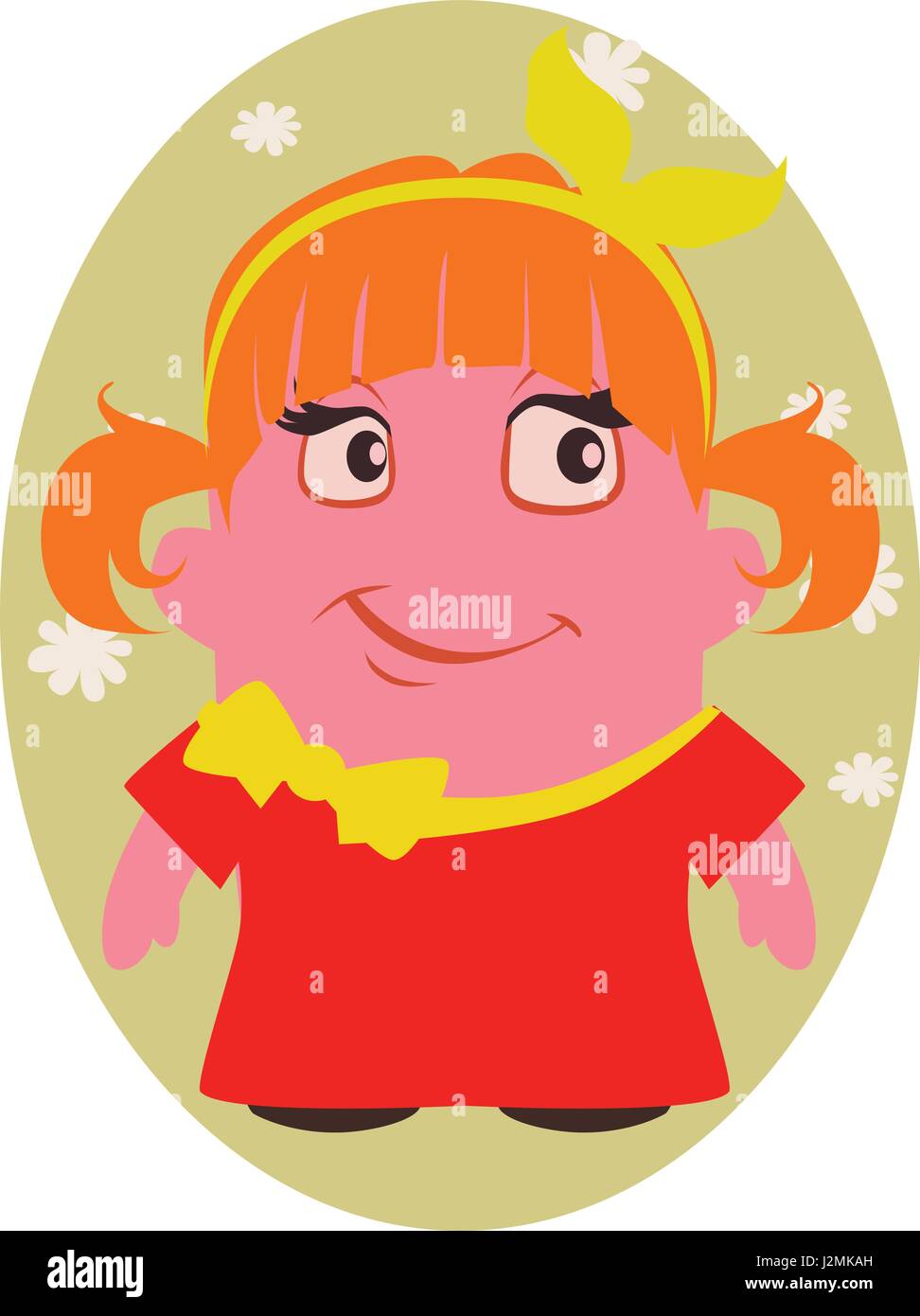 Smiling and Happy, Smirking Beauty Avatar of Little Person Cartoon ...