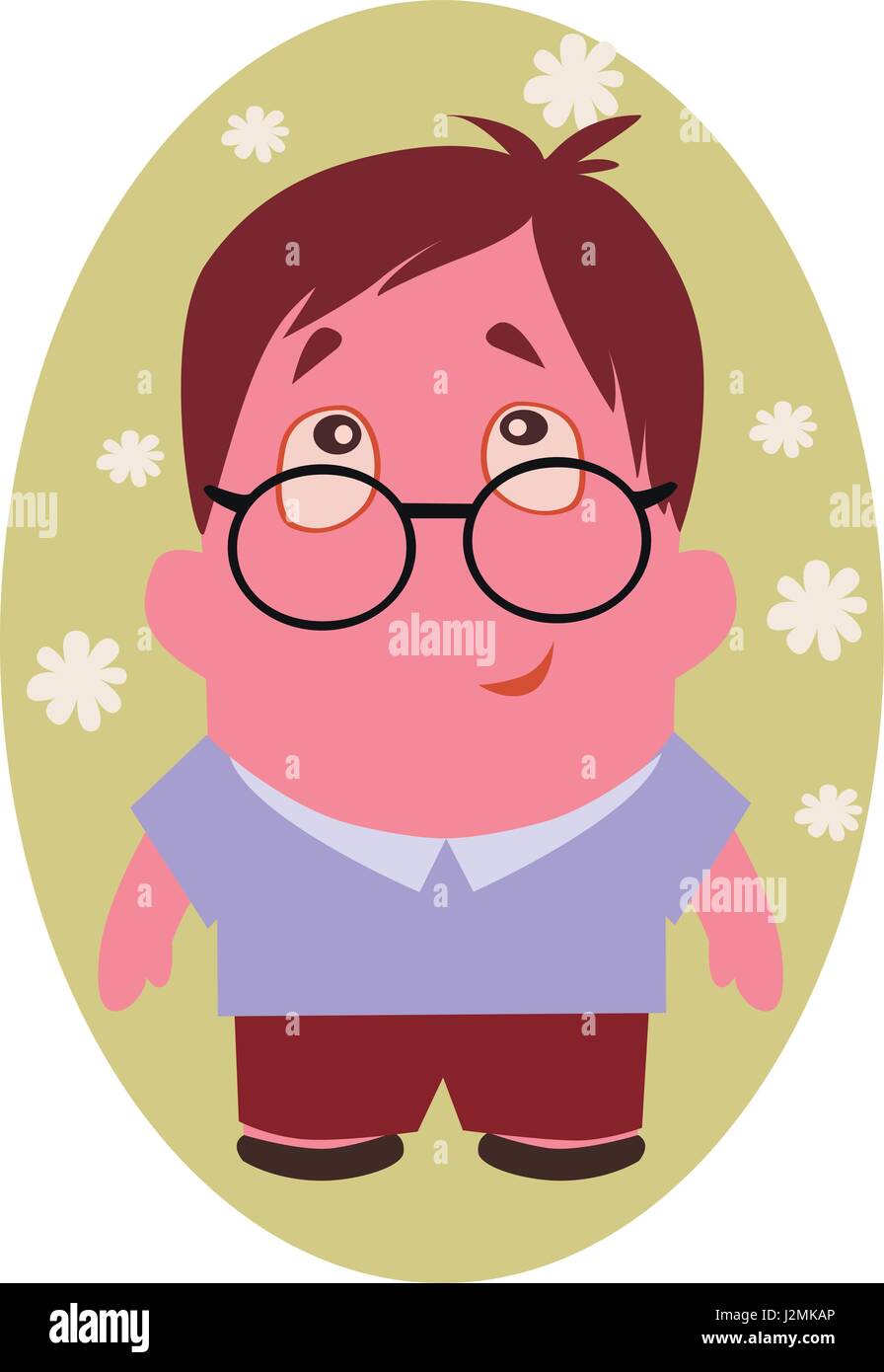 Dreaming and Smiling, Cute and Funny Avatar of Little Person Cartoon ...