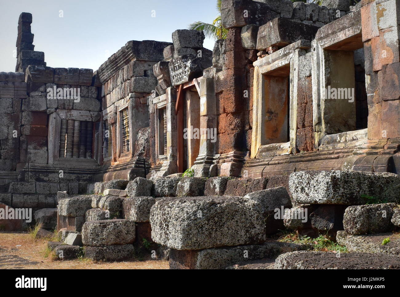 Ancient stone temple ruins at Phnom Chisor Hindu worship place for ...