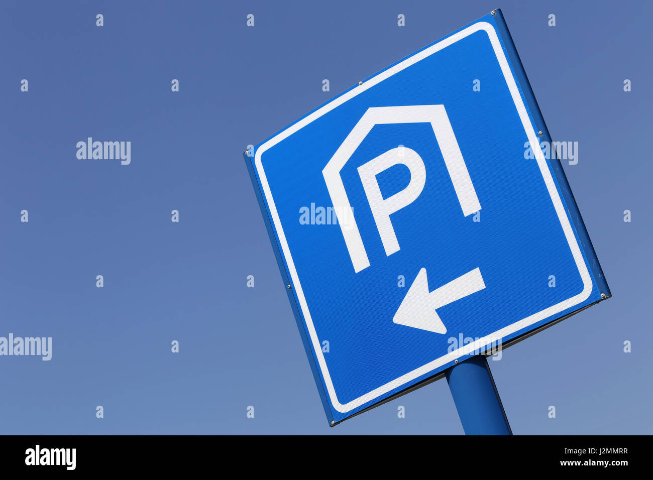 Dutch road sign: covered car park Stock Photo - Alamy