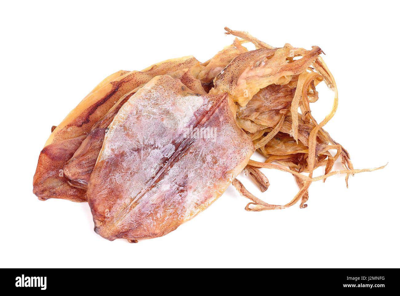Dried squid isolated on the white background Stock Photo - Alamy