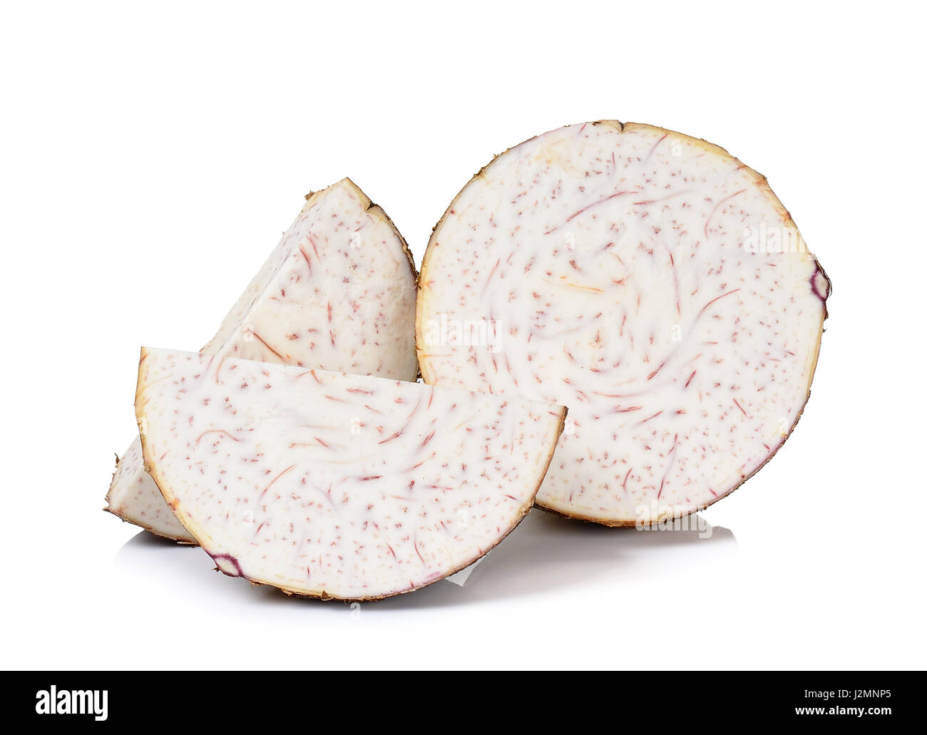 Sliced taro isolated on the white background Stock Photo - Alamy