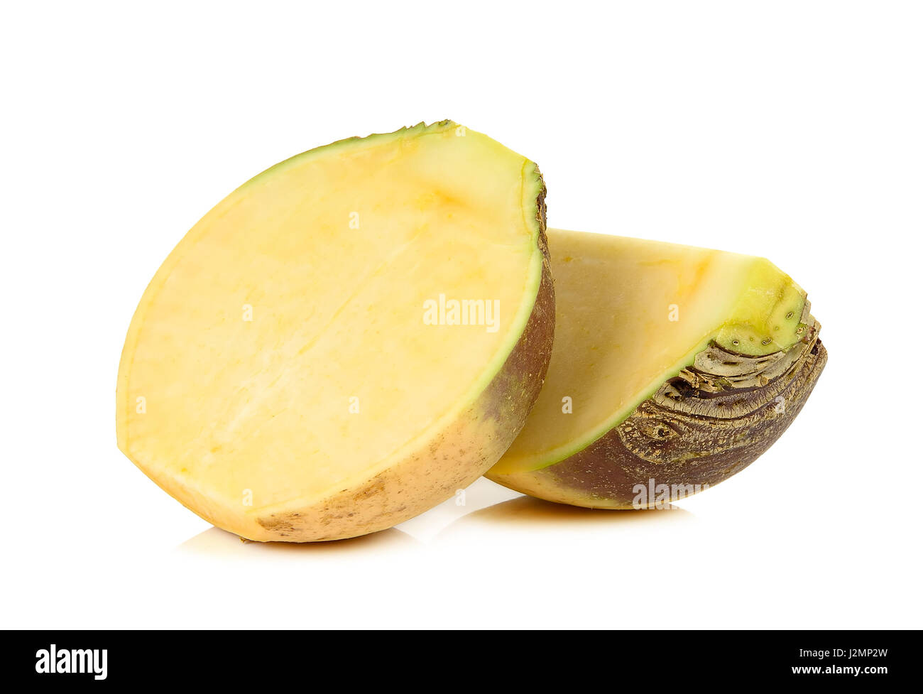 Slice of Swede isolated on the white background Stock Photo - Alamy