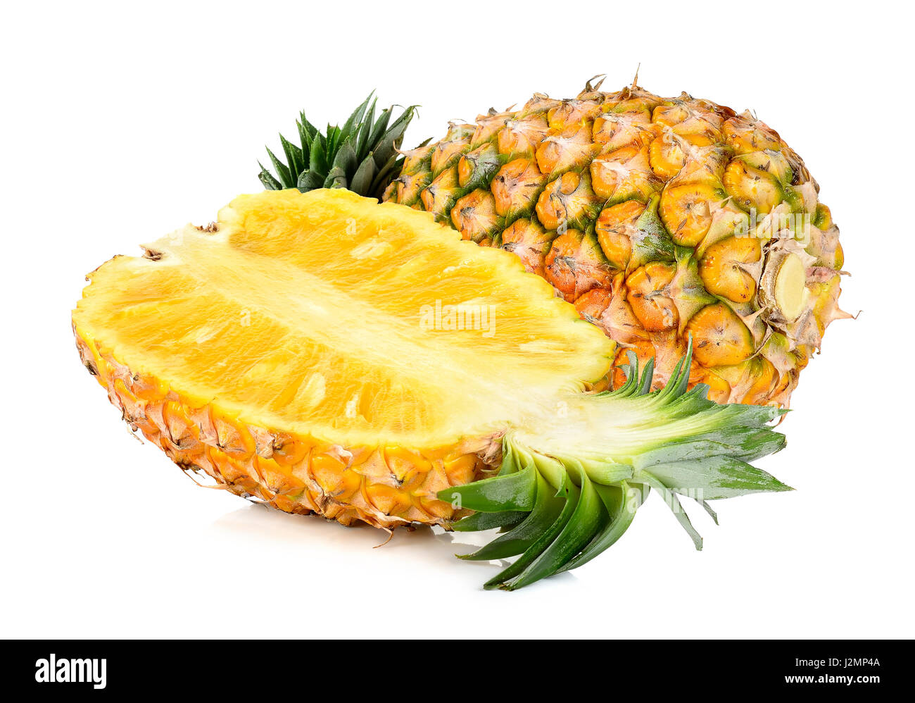 Yellow pineapple isolated on white background Stock Photo - Alamy