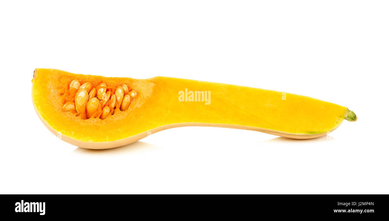Slice butternut squash isolated on white background Stock Photo - Alamy