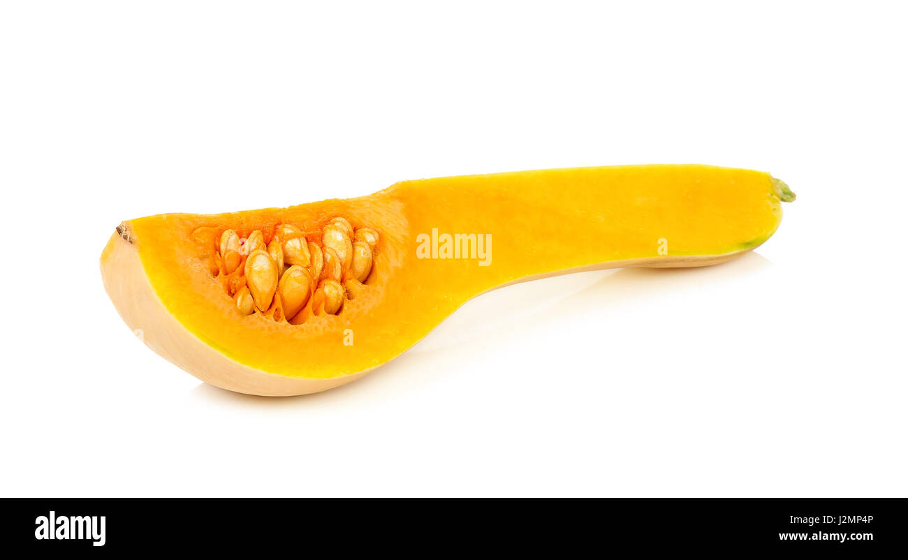 Slice butternut squash isolated on white background Stock Photo - Alamy