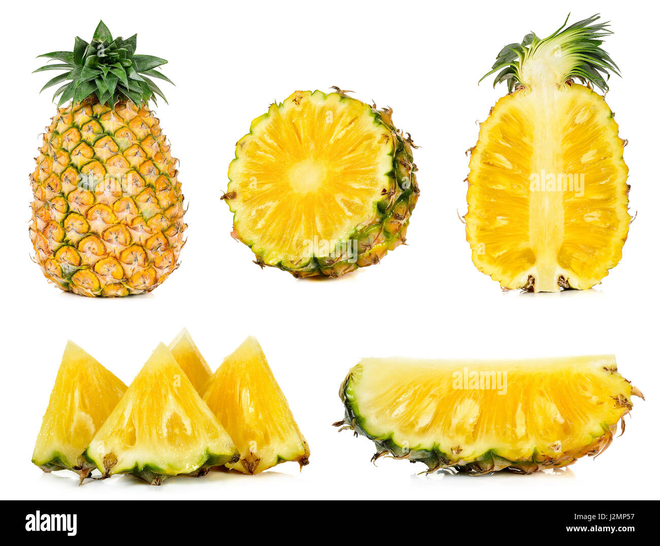Set of pineapple isolated on the white background Stock Photo - Alamy