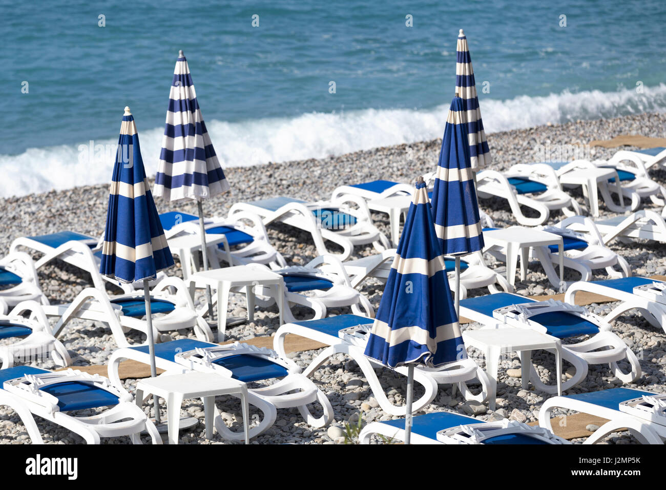 Nice beach umbrellas hi-res stock photography and images - Alamy