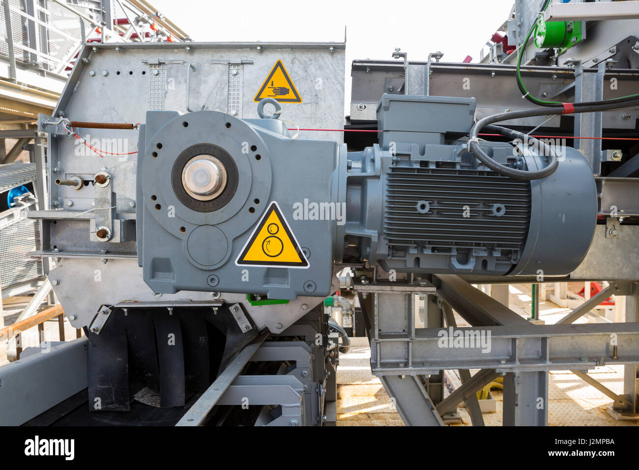 Powerful electrical motor of a subway drilling machine. Electricity ...