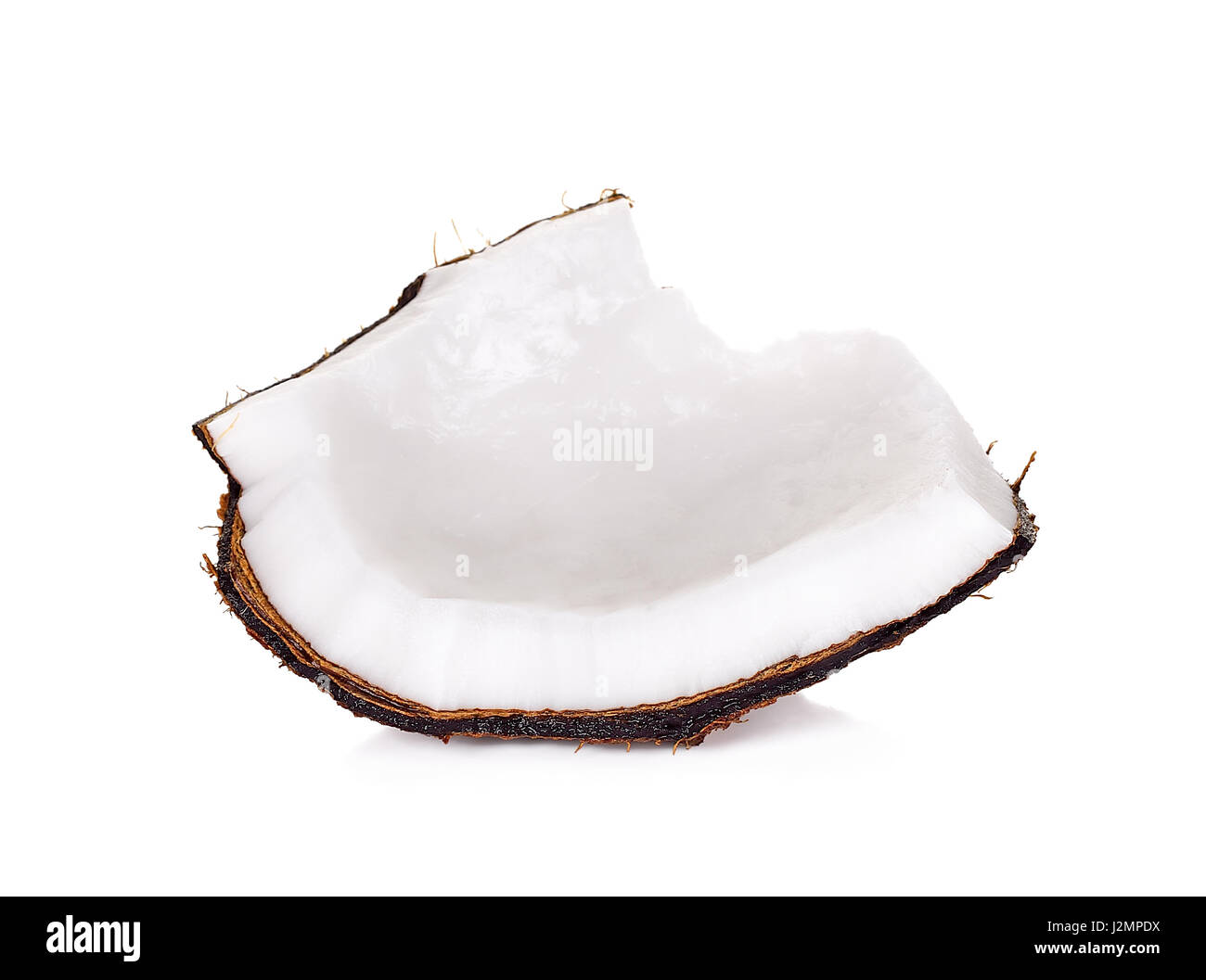 Slice coconut isolated on the white background Stock Photo - Alamy