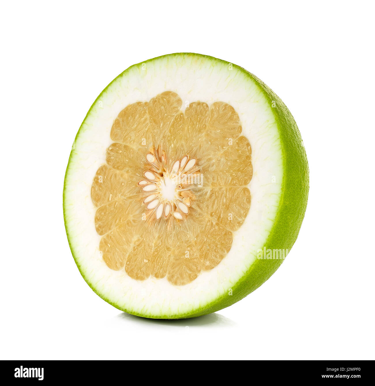 Half of pomelo citrus isolated on white background Stock Photo - Alamy