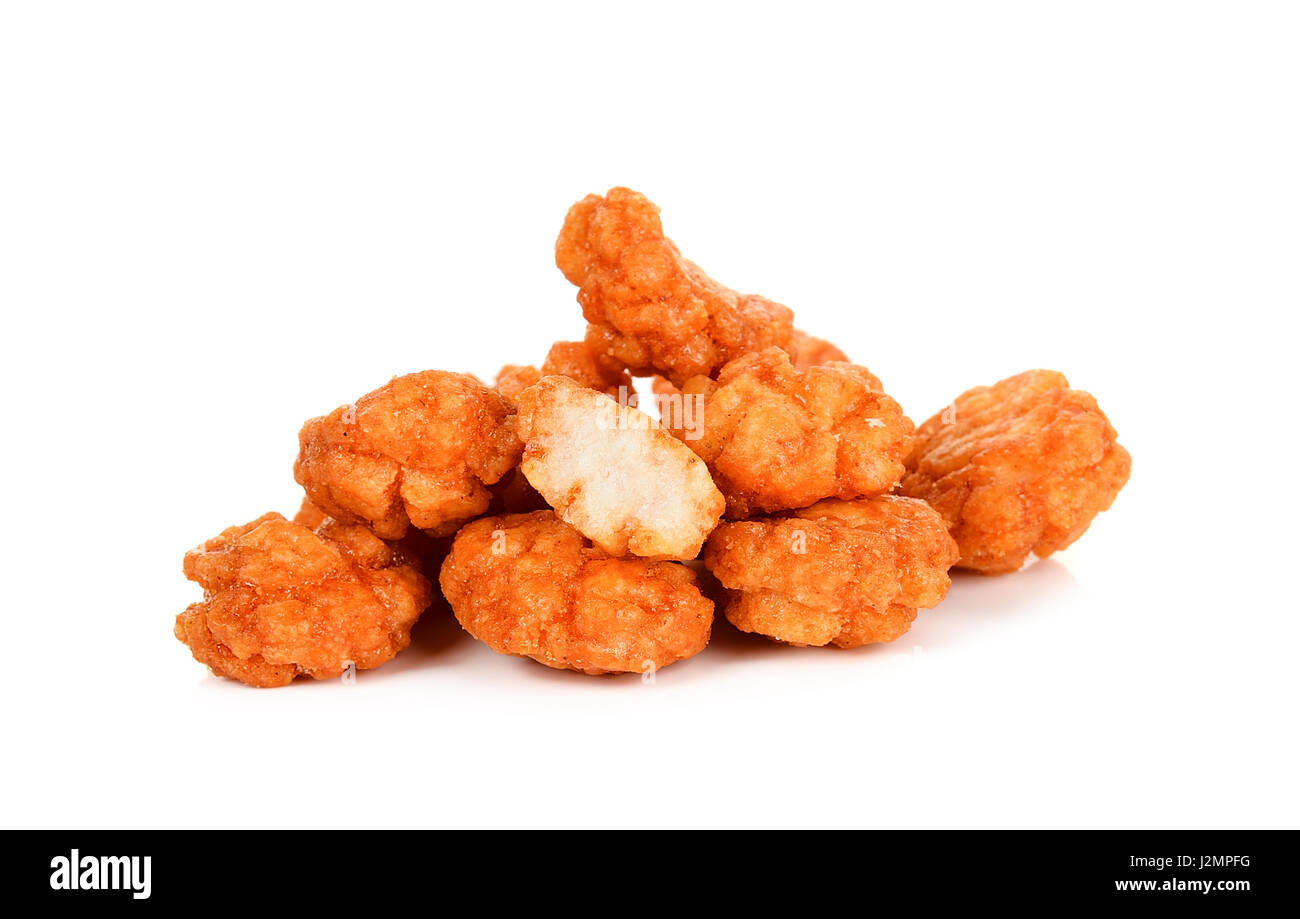 Spicy chilli rice crackers, isolated on a white background Stock Photo ...