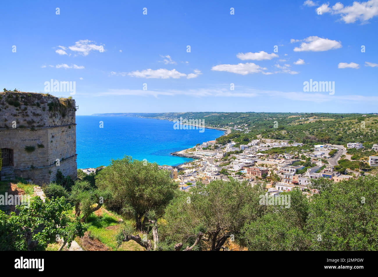 Panoramic view of Castro. Puglia. Italy Stock Photo - Alamy