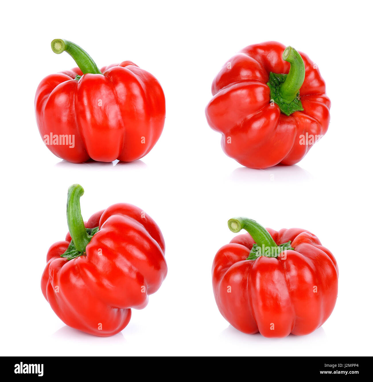 Set of Red paprika isolated on the white background Stock Photo - Alamy