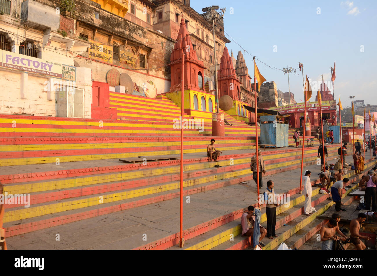 Ritual Bathing in the Ganges River in Varanasi India Stock Photo - Alamy