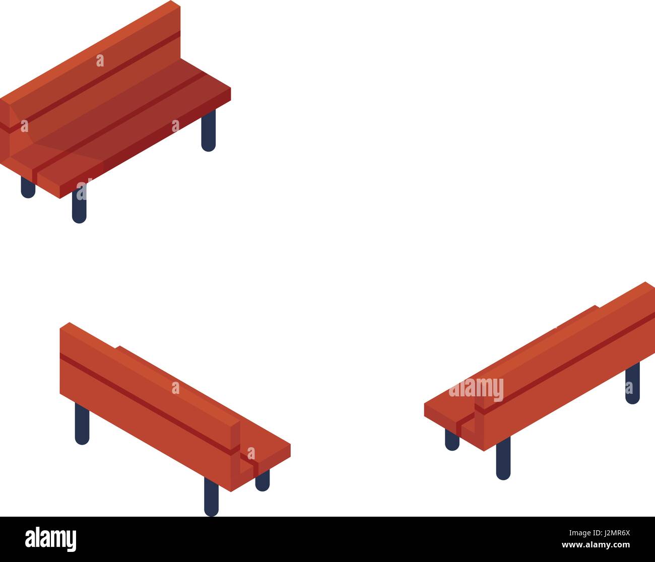 Isometric Park Benches Object or Icon - Element for Web, Tileset Map ...