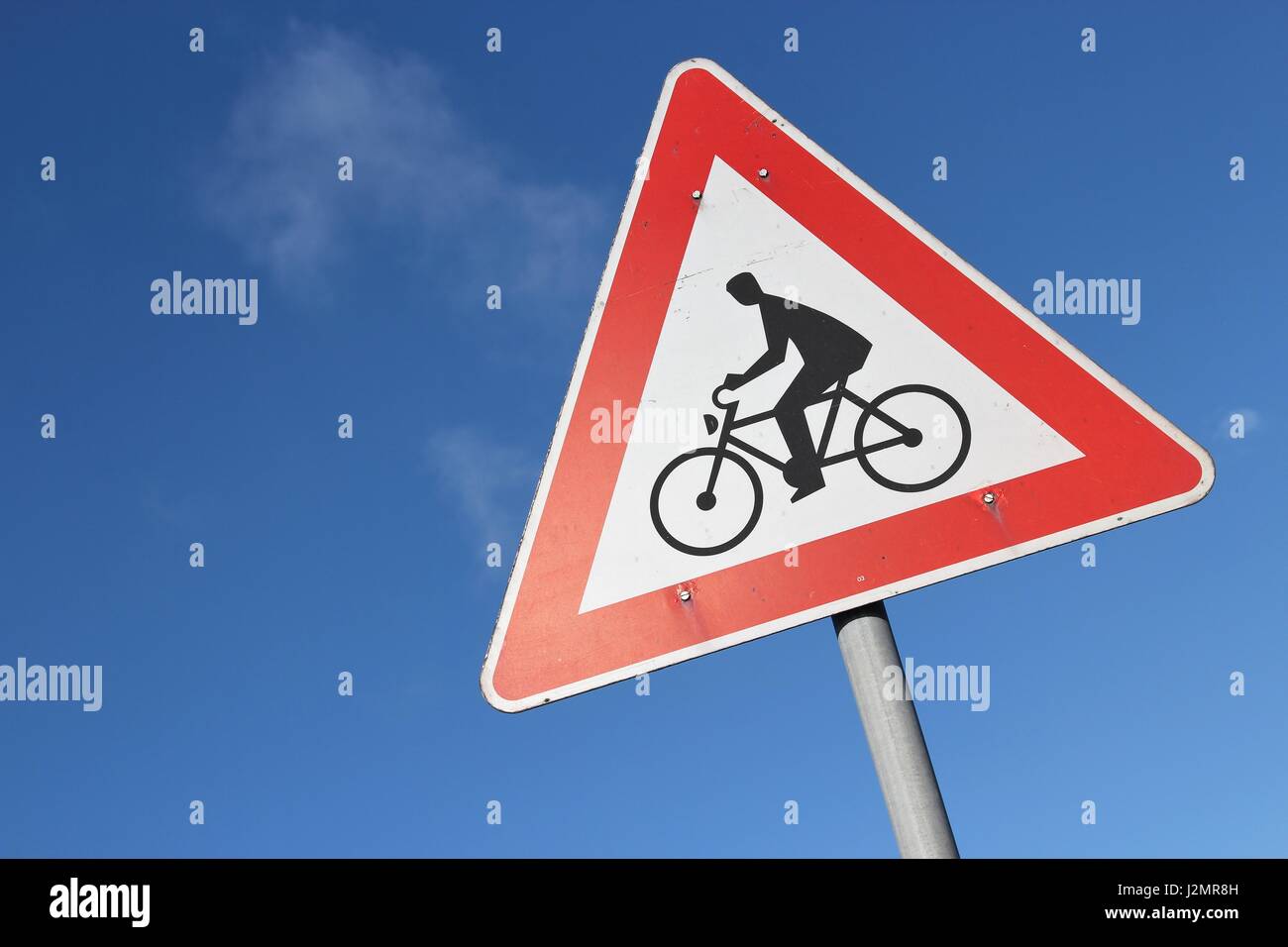 German road sign: bicycles crossing Stock Photo - Alamy