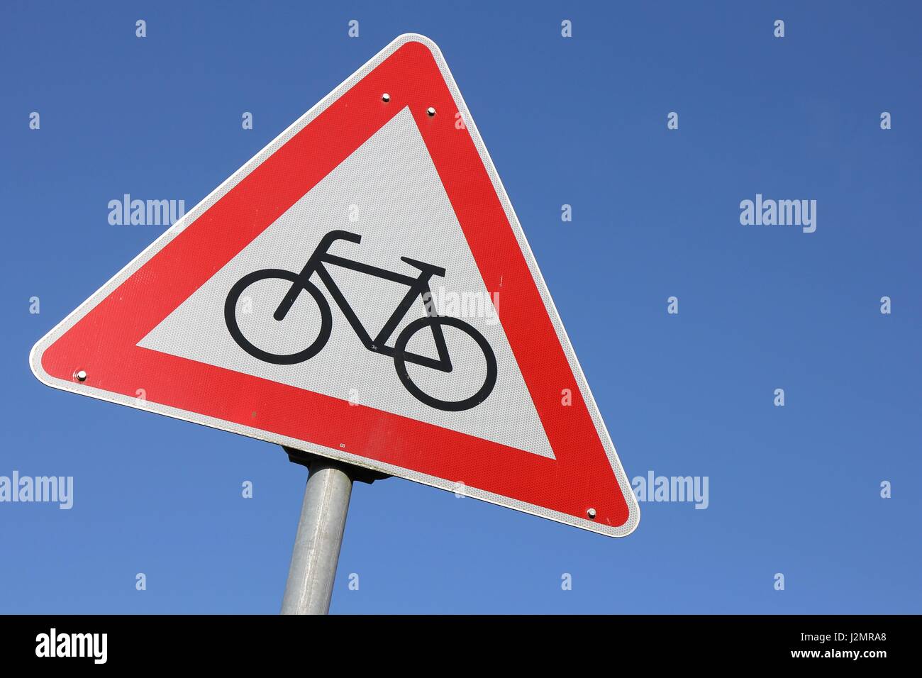 German road sign: bicycles crossing Stock Photo - Alamy
