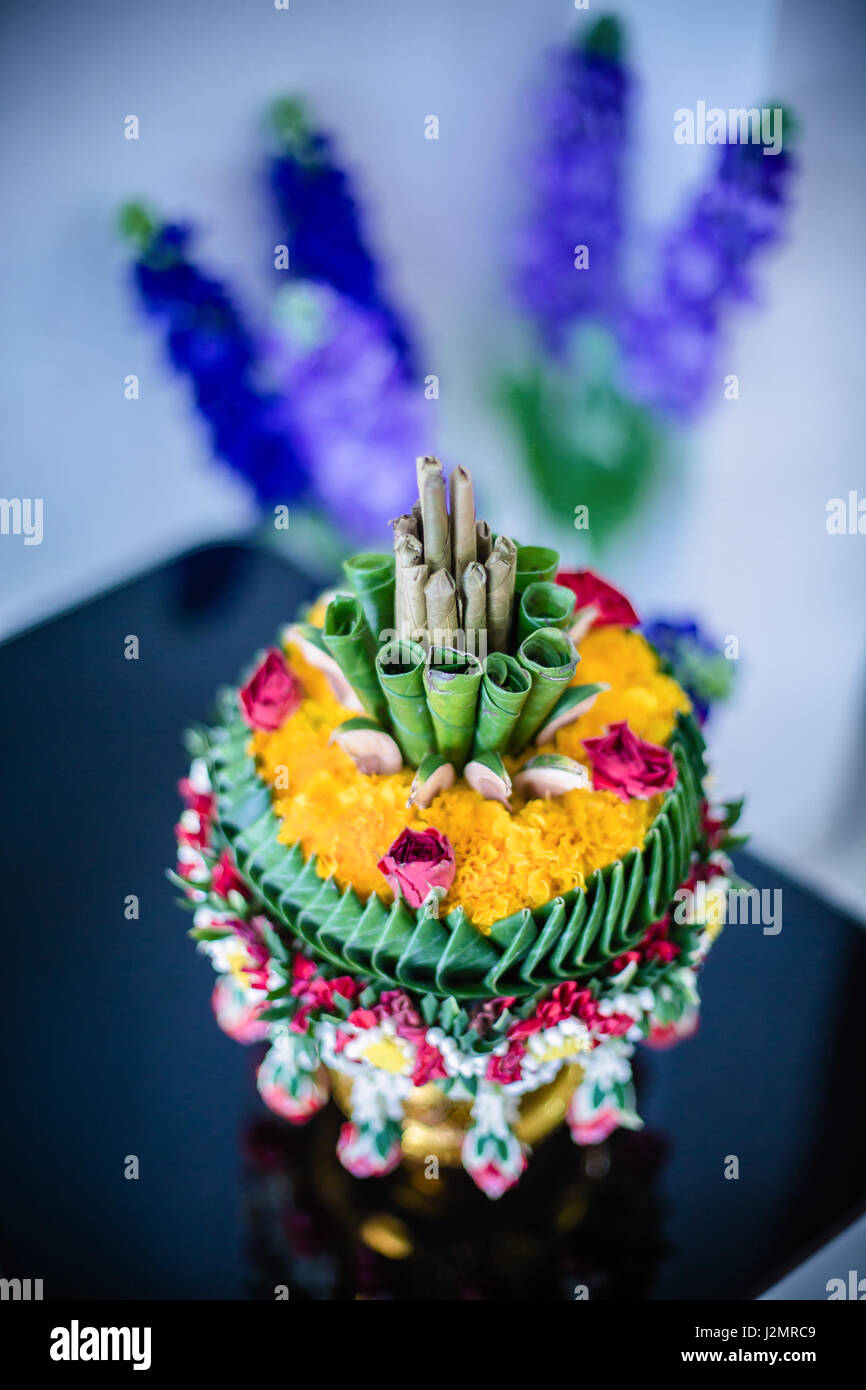 Flower tray for Thai traditional wedding Stock Photo - Alamy