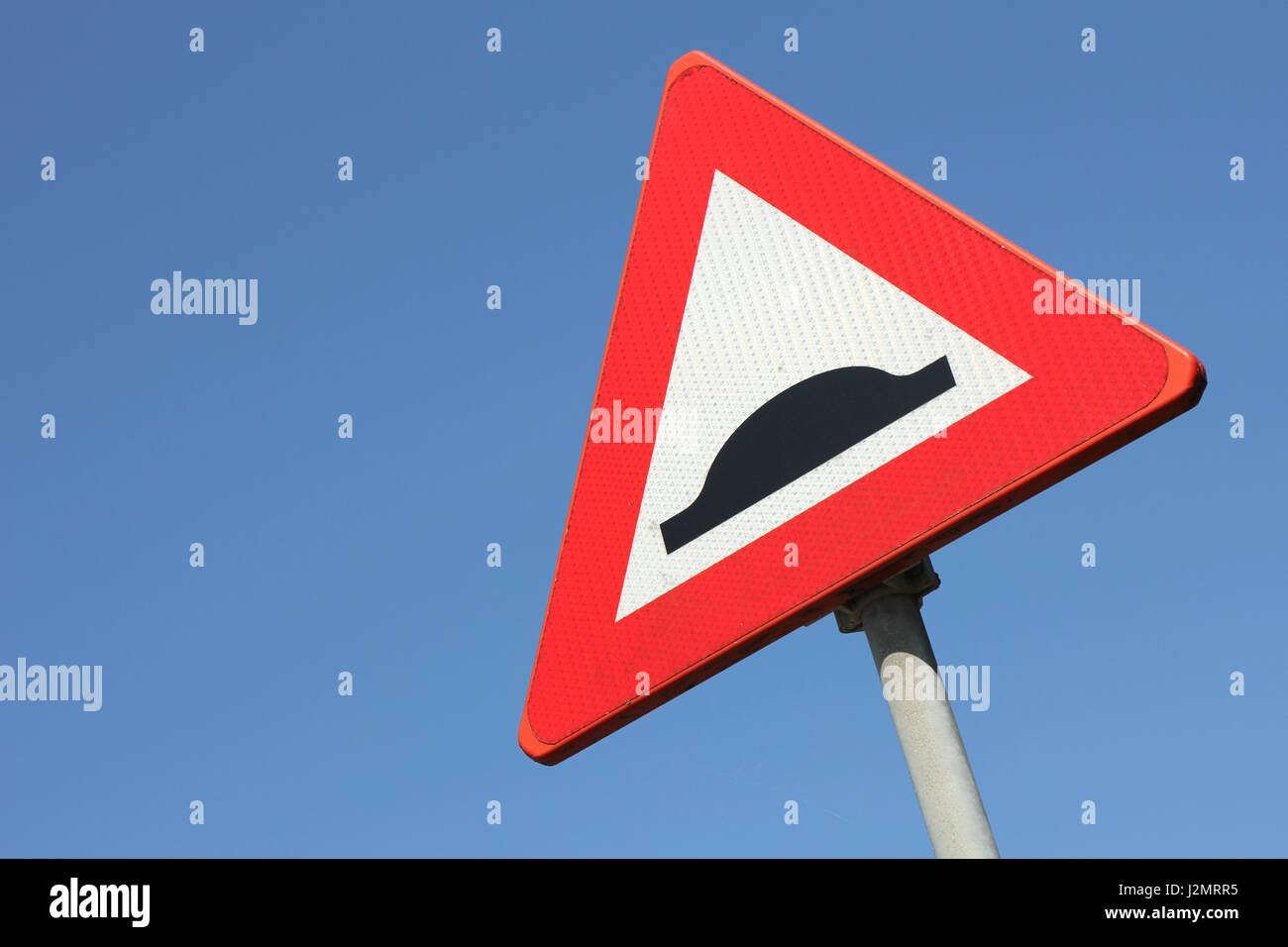 Dutch road sign: speed bump Stock Photo - Alamy