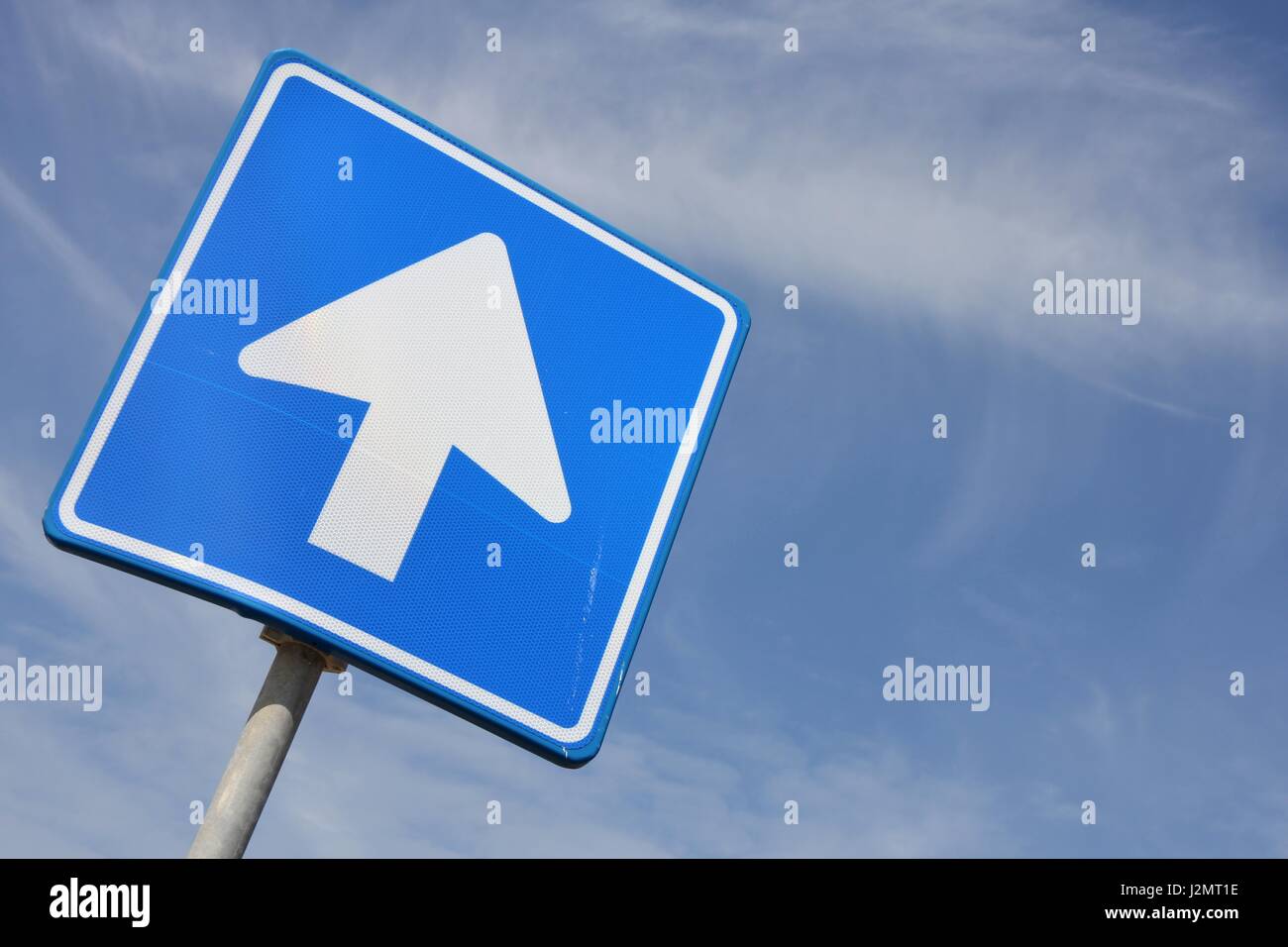 Dutch road sign: one-way road Stock Photo - Alamy