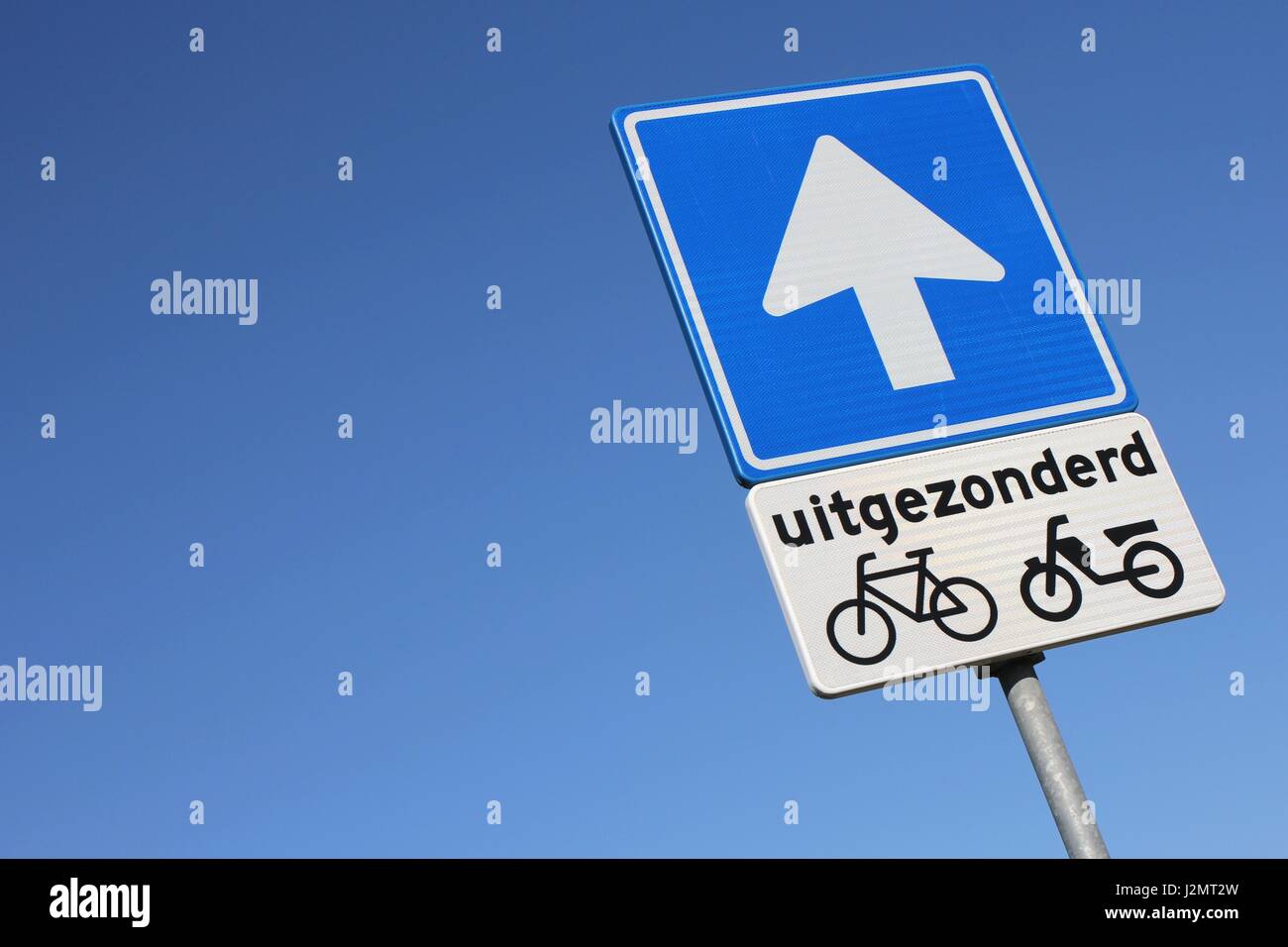 Dutch road sign: one-way road Stock Photo - Alamy