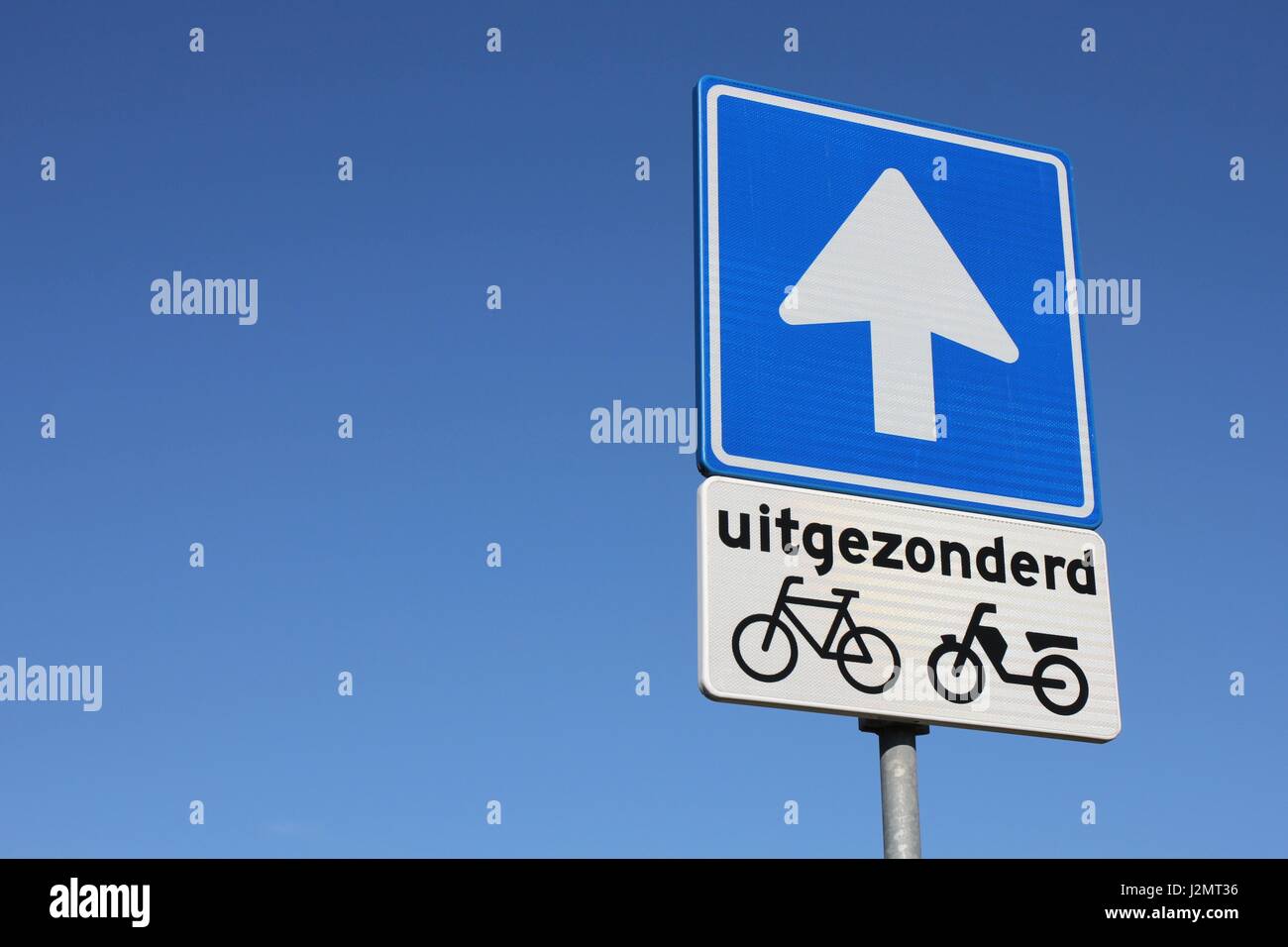 Dutch road sign: one-way road Stock Photo - Alamy