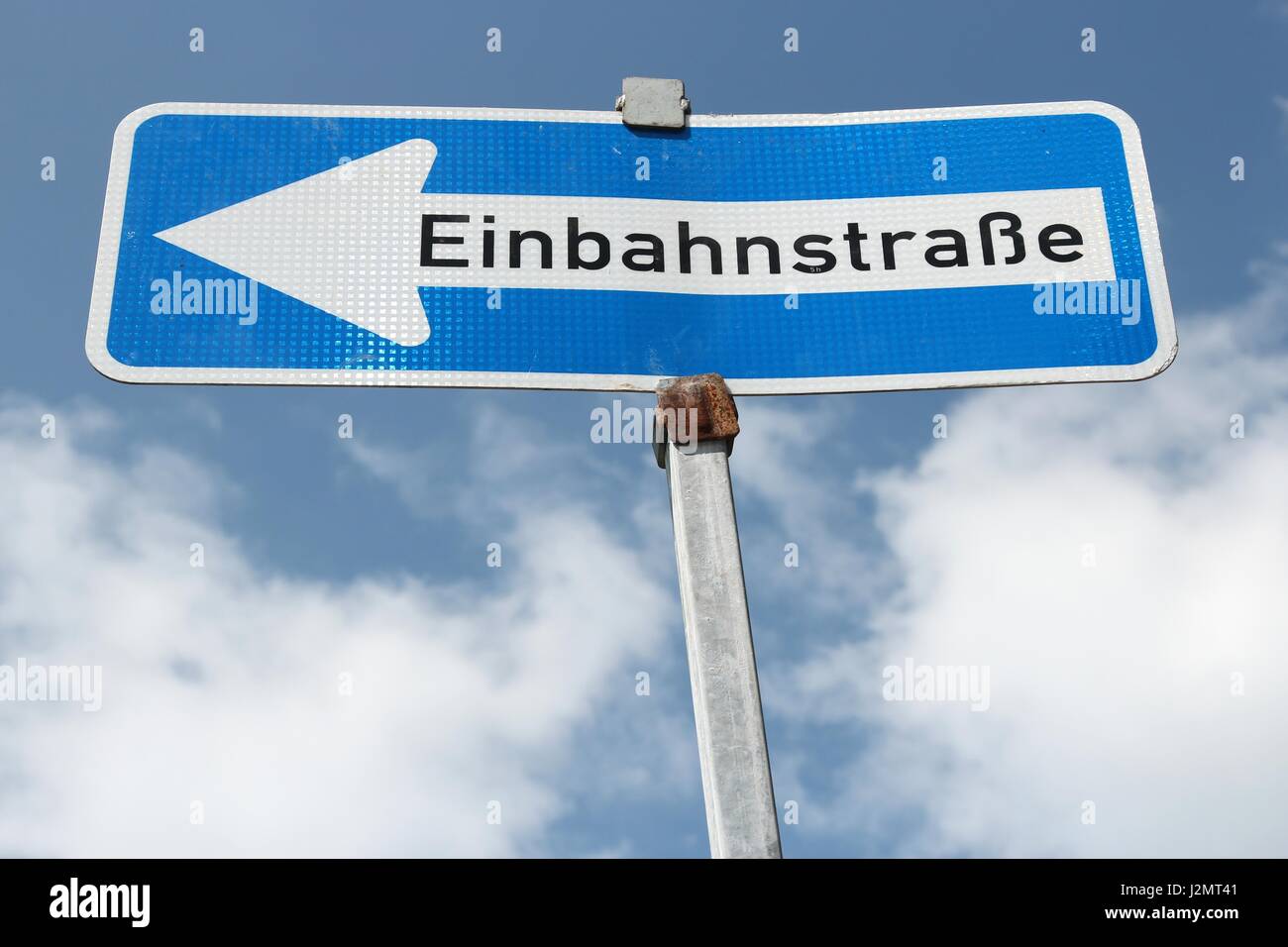 German road sign: one-way street Stock Photo - Alamy