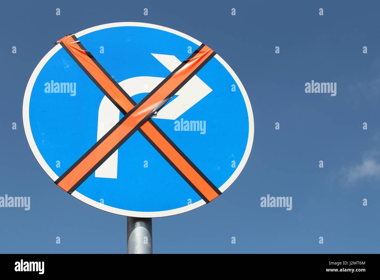 German road sign: turn right Stock Photo - Alamy