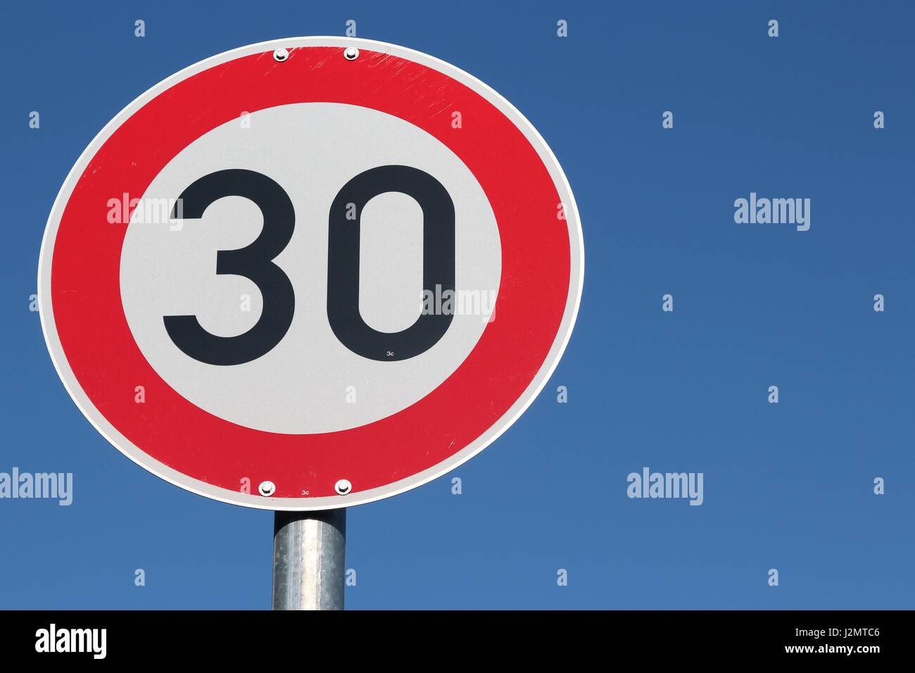 Traffic sign 30 km h speed hi-res stock photography and images - Alamy
