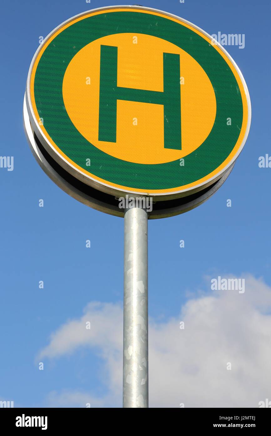 German road sign: bus stop Stock Photo - Alamy