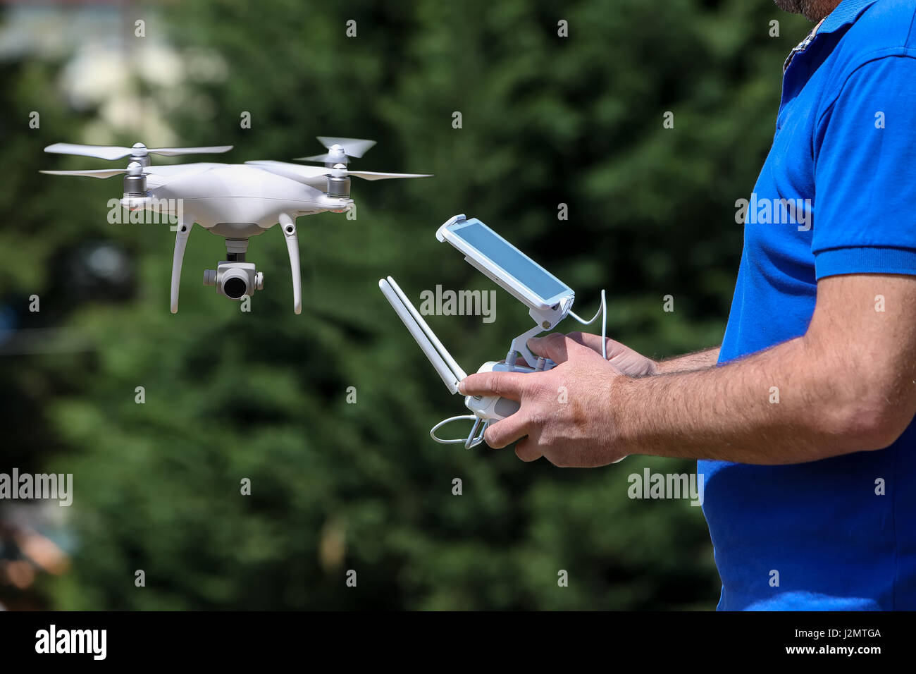 The drone and photographer man hands , The drone with the professional ...