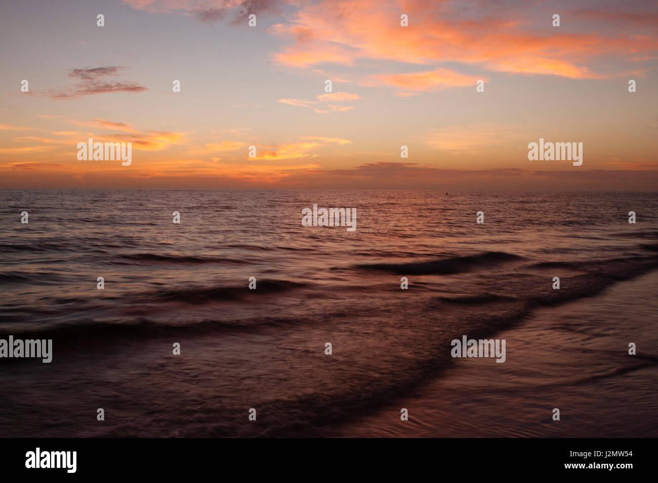 Sunset Reflected on Siesta Key Beach Surf in Sarasota, Florida Stock ...