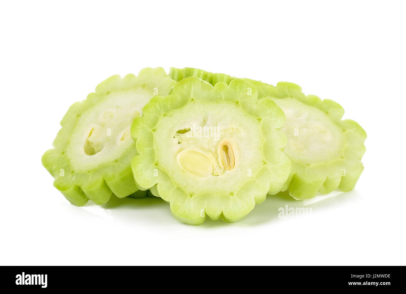 Slice gourd isolated on the white background Stock Photo - Alamy