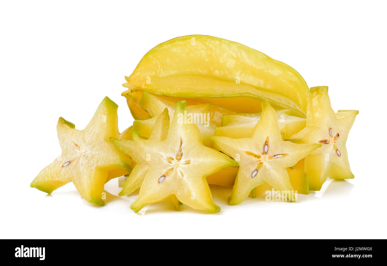 Sliced star apple isolated on the white background Stock Photo - Alamy