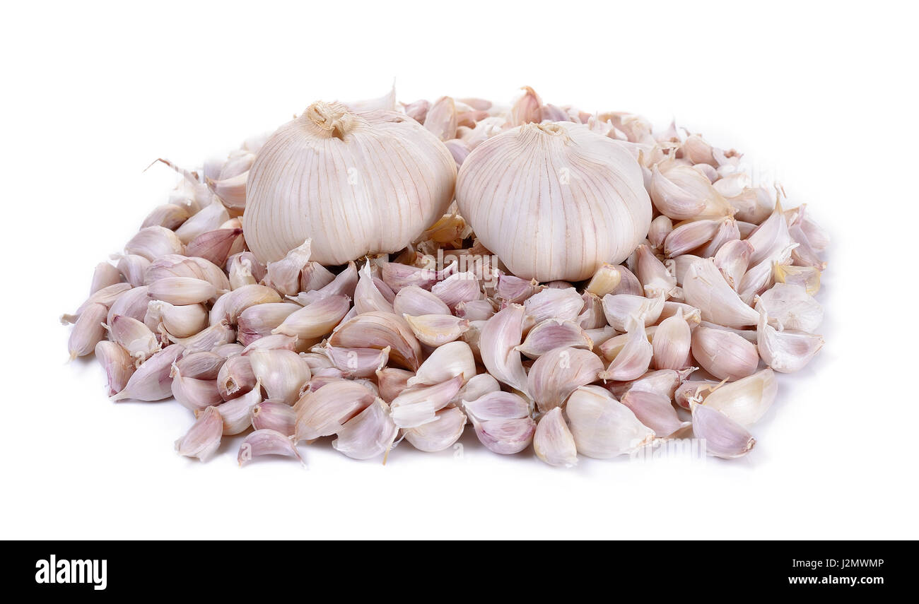 Garlic isolated on the white background Stock Photo - Alamy