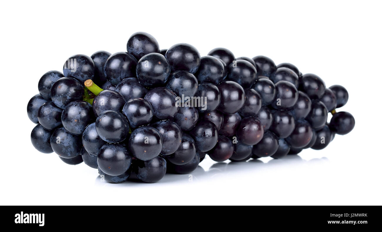 Black grape isolated on over white background Stock Photo - Alamy