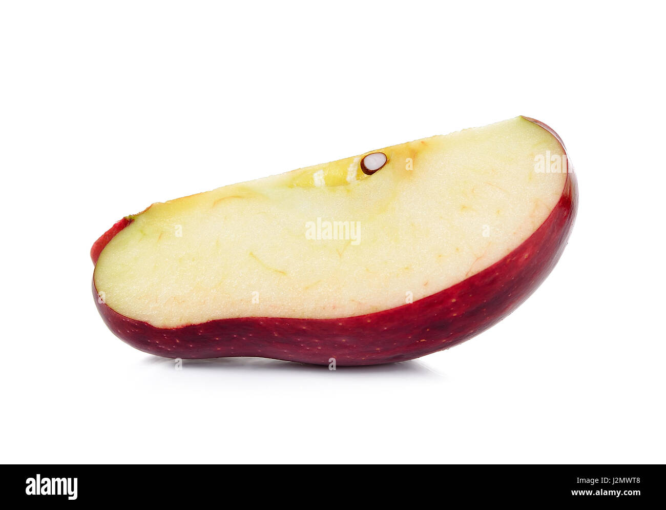 Slice Red apple isolated on the white background Stock Photo - Alamy
