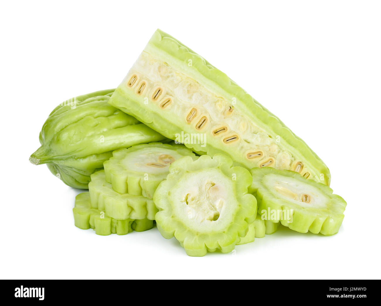 Slice gourd isolated on the white background Stock Photo - Alamy