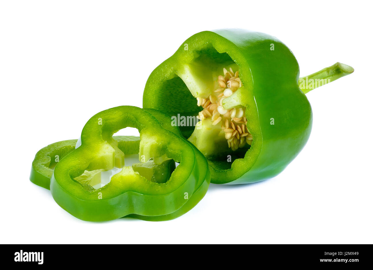 green peper isolated on the white background Stock Photo - Alamy