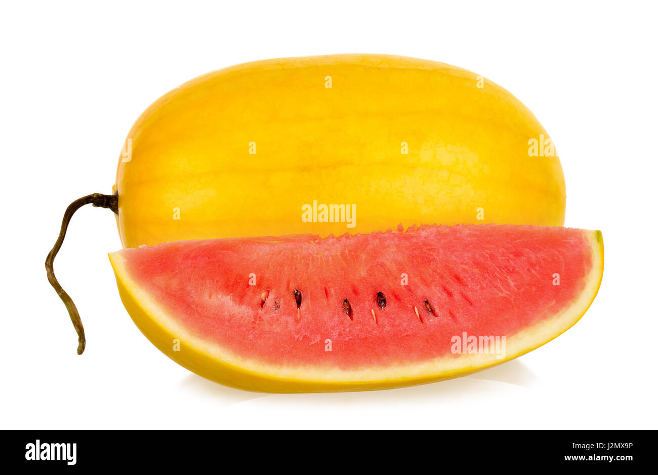 Yellow watermelon isolated on the white background Stock Photo - Alamy