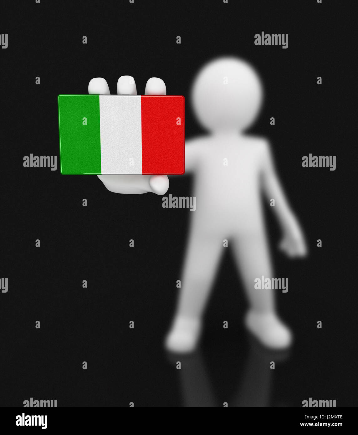 Man and Italian flag. Image with clipping path Stock Photo - Alamy