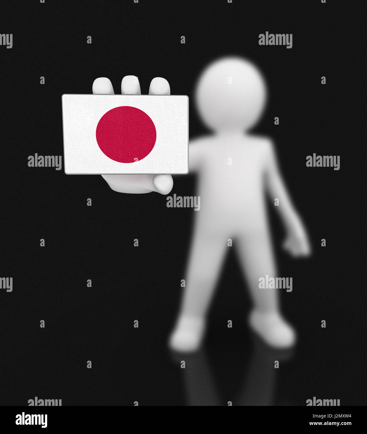 Man and Japanese flag. Image with clipping path Stock Photo - Alamy