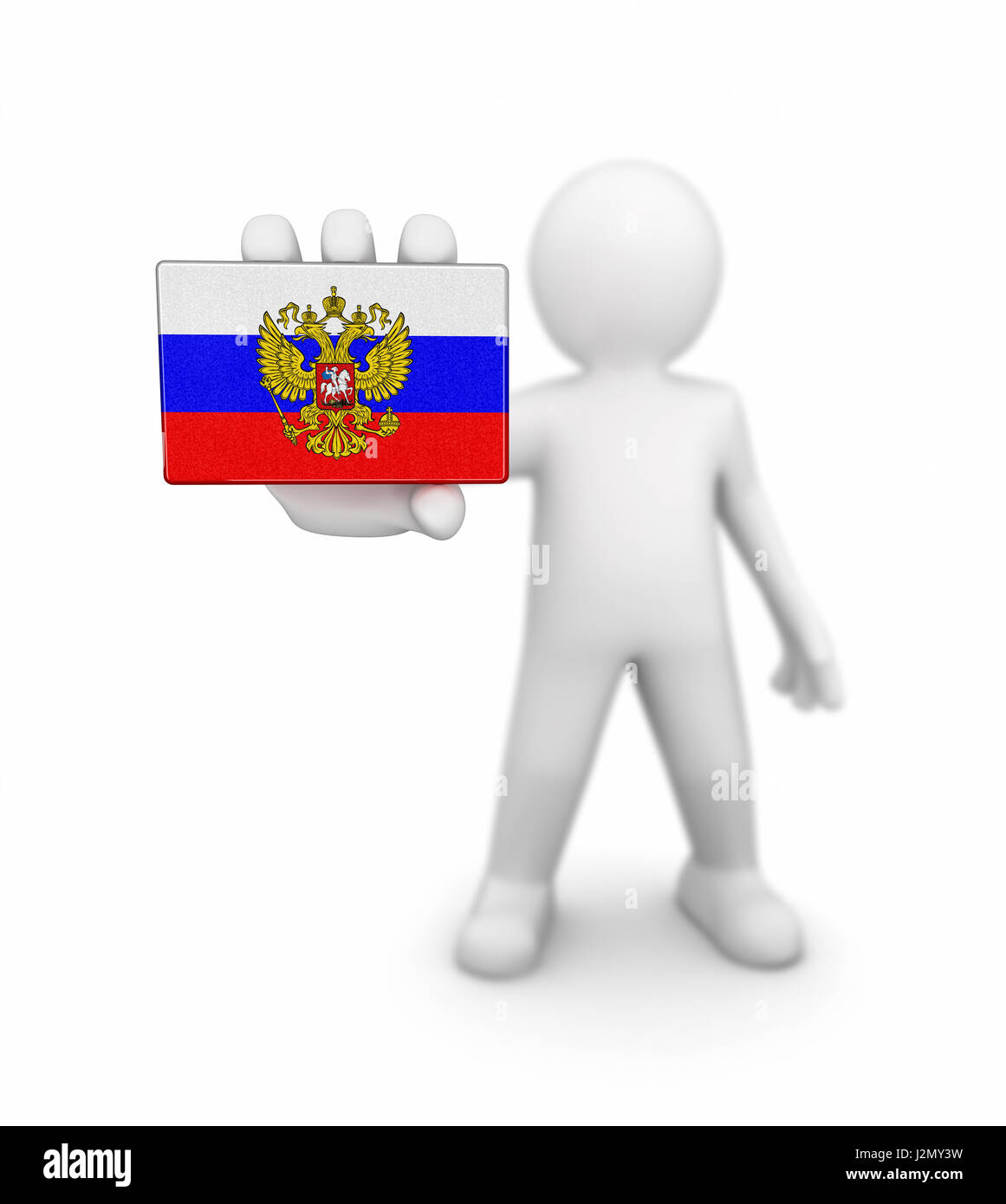 Man and Russian flag. Image with clipping path Stock Photo - Alamy