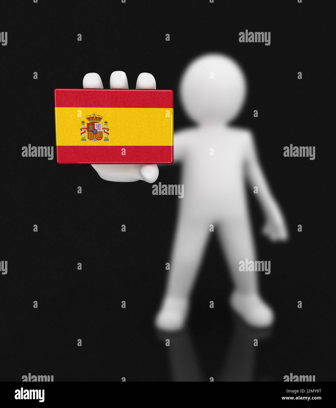 Man and Spanish flag. Image with clipping path Stock Photo - Alamy