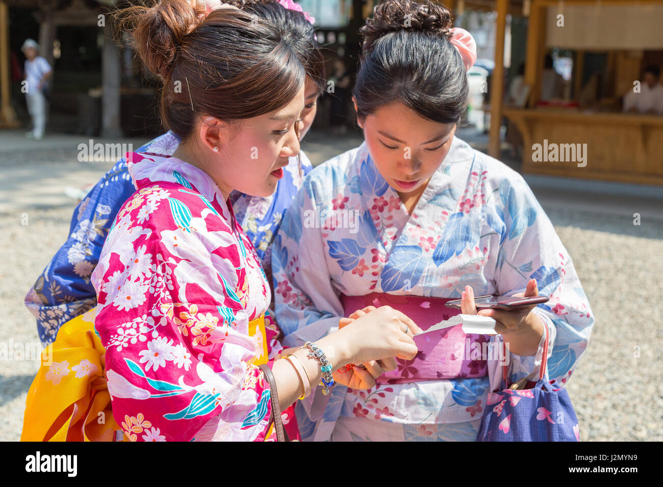 KAWAGOE, JAPAN - 20 JULY 2016 - Japanese women in traditional yugata ...