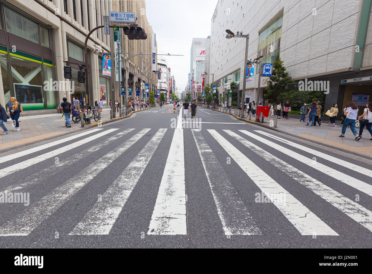 TOKYO, JAPAN - 17 JULY 2016 - A street section in Shinjuku is blocked ...
